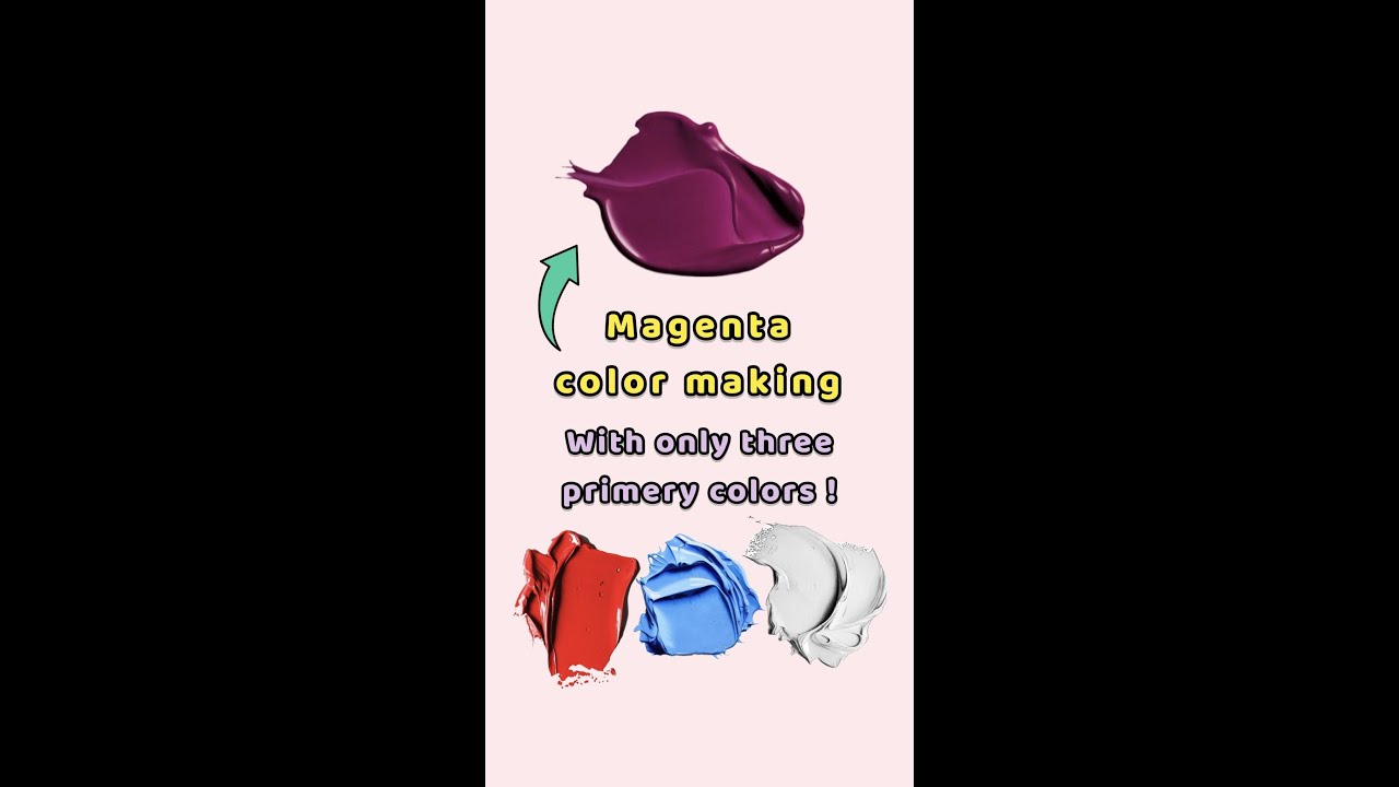 Magenta color making:How to make magenta color with only three color?color mixing tutorial