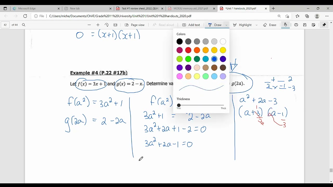 1 2 Function Notation Continued & Composite Functions