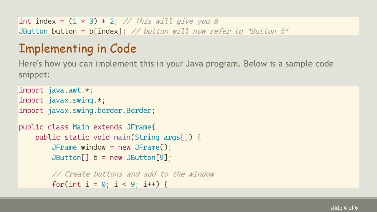 Accessing Button Elements in a Java Swing GridLayout