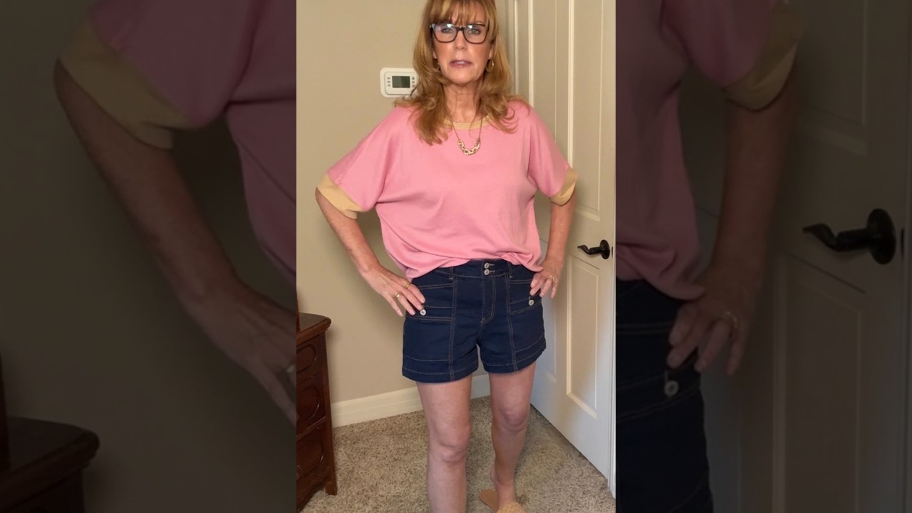 Cute denim shorts for summer--Mom approved!