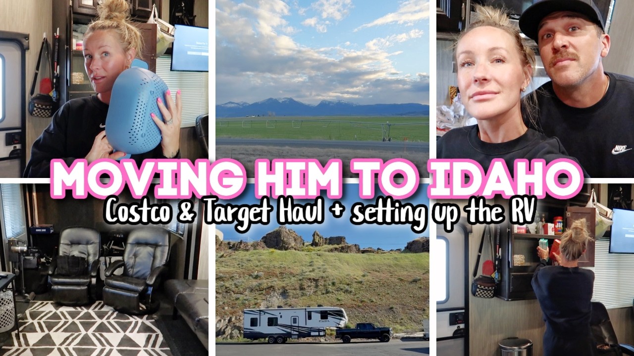 moving him to Idaho ... Costco & Target Haul // setting up the RV to live in