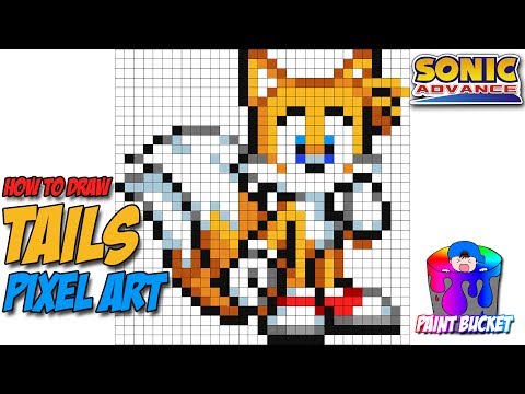How to Draw Tails from Sonic the Hedgehog - Sega 16-Bit Pixel Art Drawing
