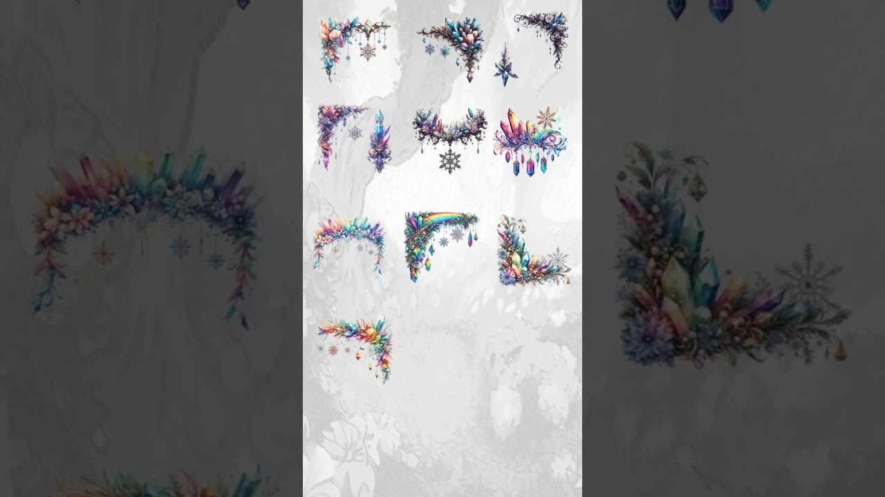 Crystal Frame Corner PNG Clipart - Commercial Use - Etsy store: GardenofMyth