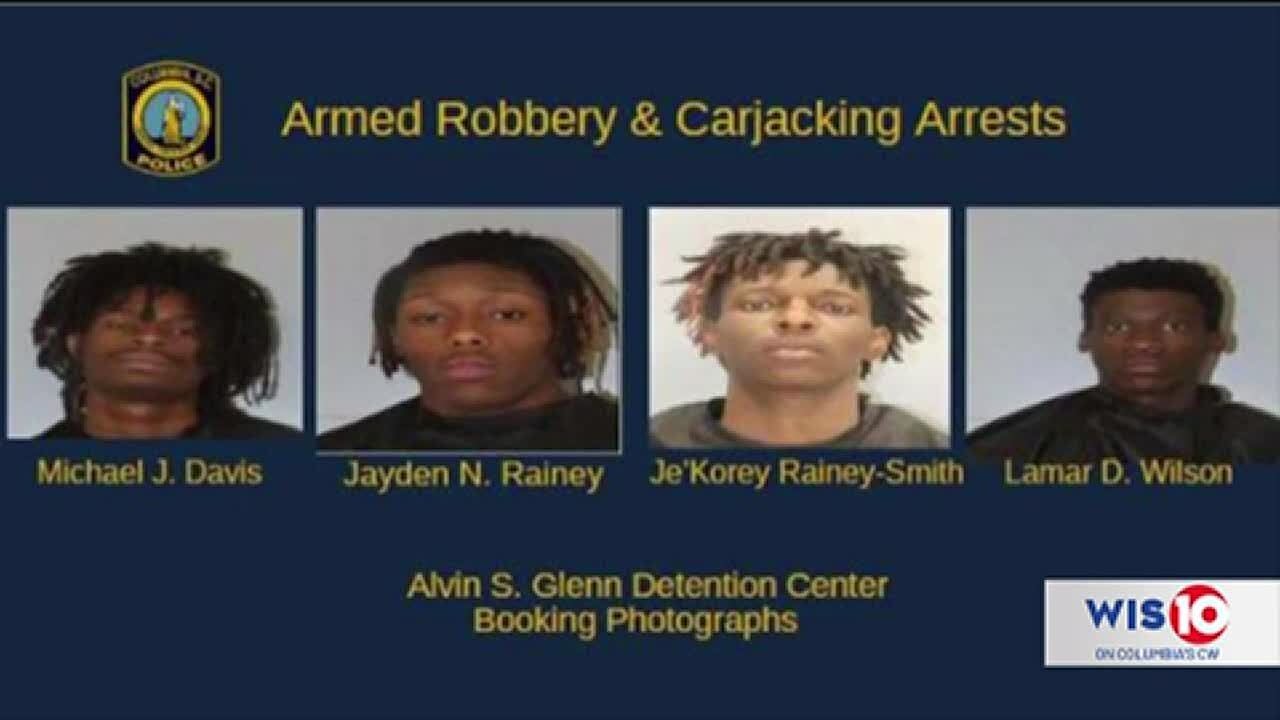 Columbia police arrest 4 people in string of armed robberies, car jackings