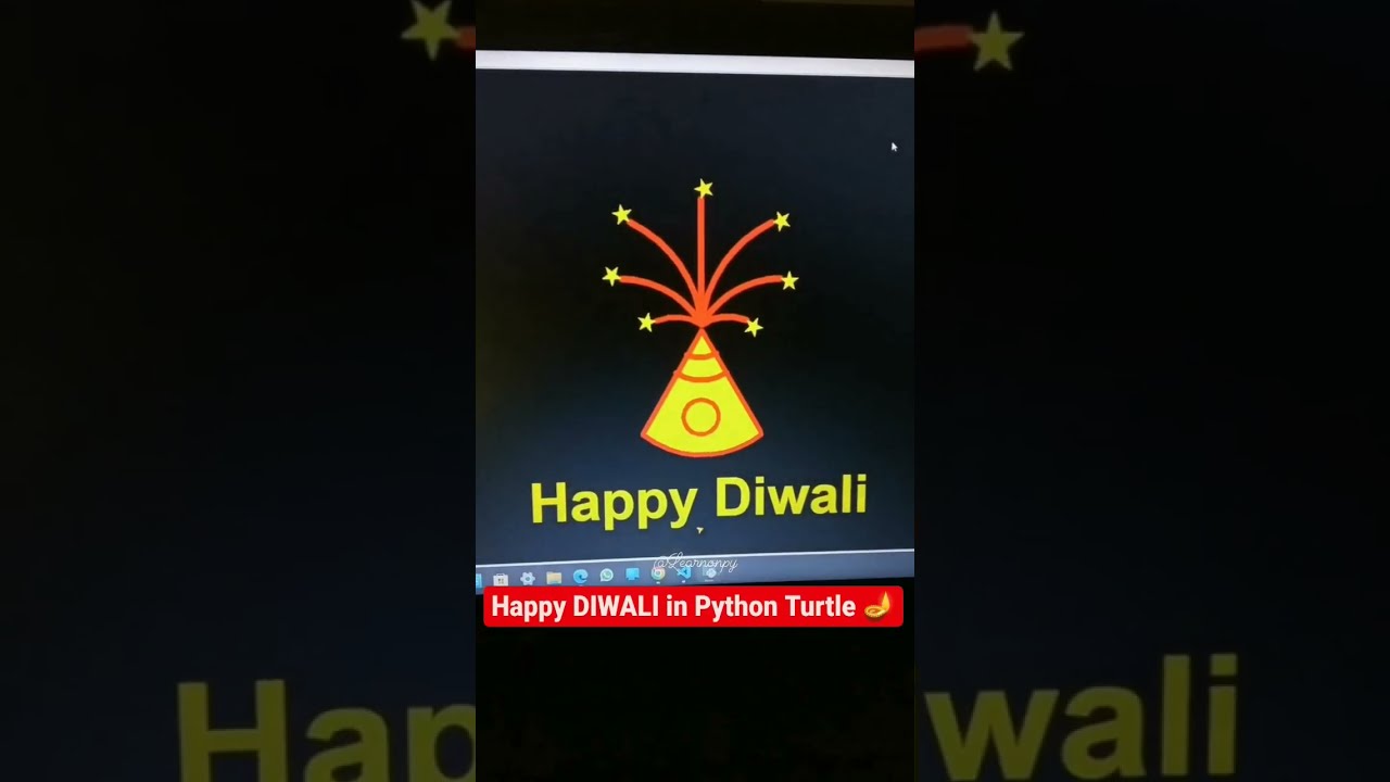 Happy DIWALI drawing in python turtle | Happy Diwali Coding Status | Learnonpy |