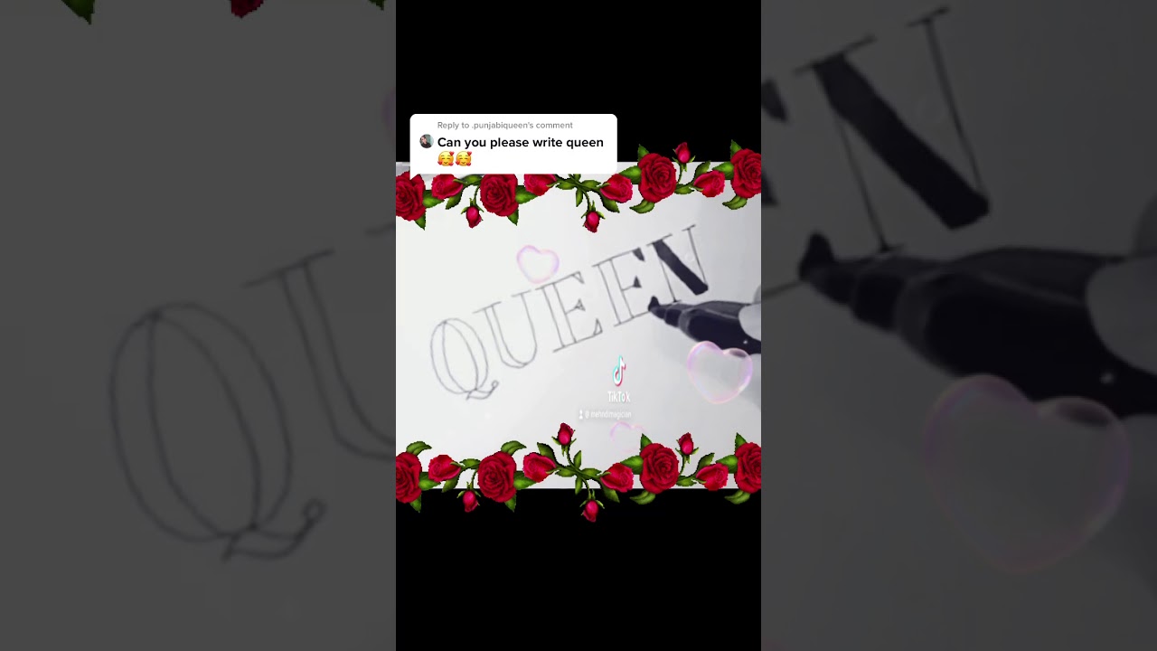 Queen lettering in calligraphy style