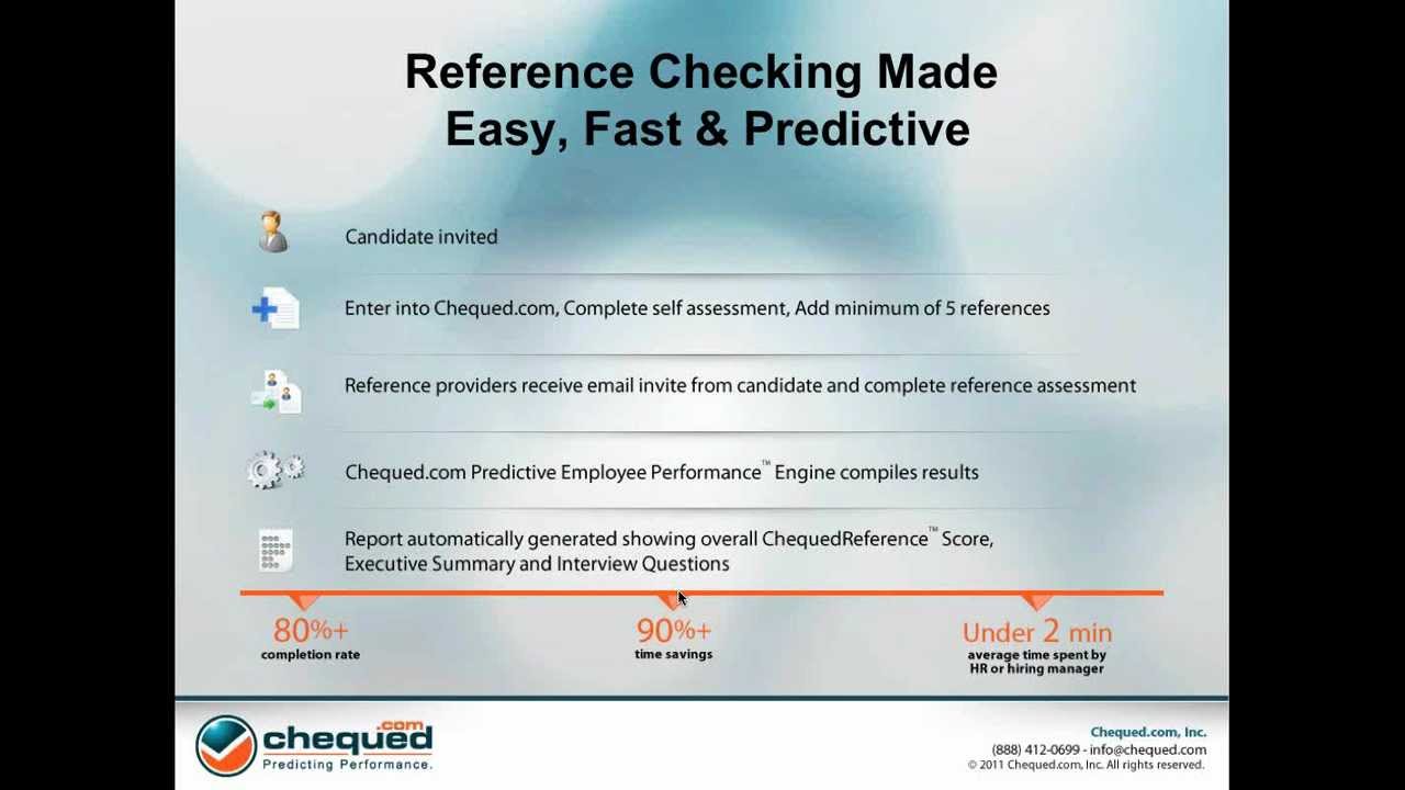 ChequedReference (TM) Automated Reference Checking Online Demo