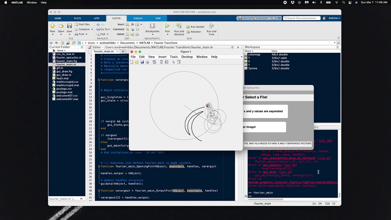 Interactive Fourier Transform, with GUI - Andrew Hibbs 2021