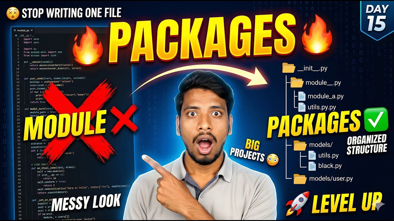 👉 Python Day 15 🔥 | Packages Explained | Modules vs Packages with Real Projects 🚀