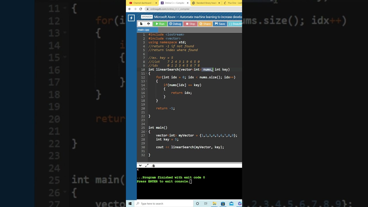 Learn Linear Search in Under 60 Seconds #shorts #programming #softwaredeveloper #algorithm
