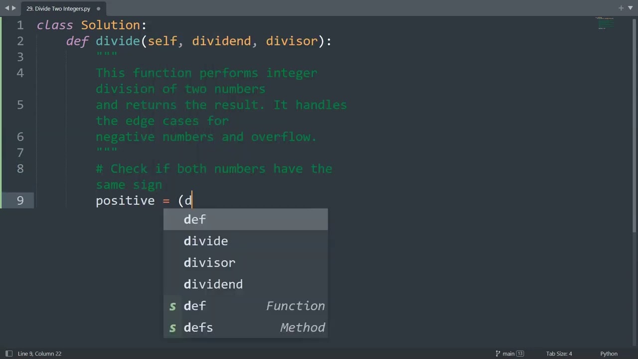 Leetcode 29. Divide Two Integers in Python | Python Leetcode | Python Coding Tutorial | Python ASMR