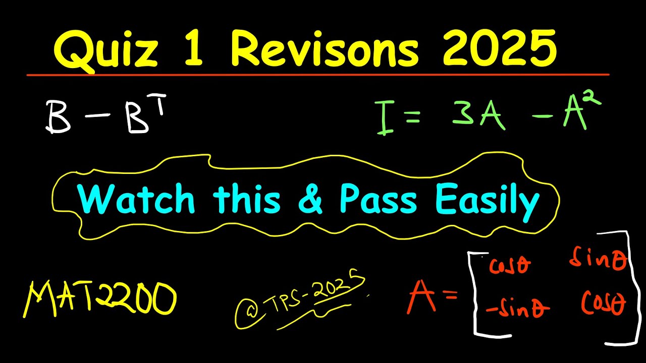 MAT2200 QUIZ 1 REVISONS