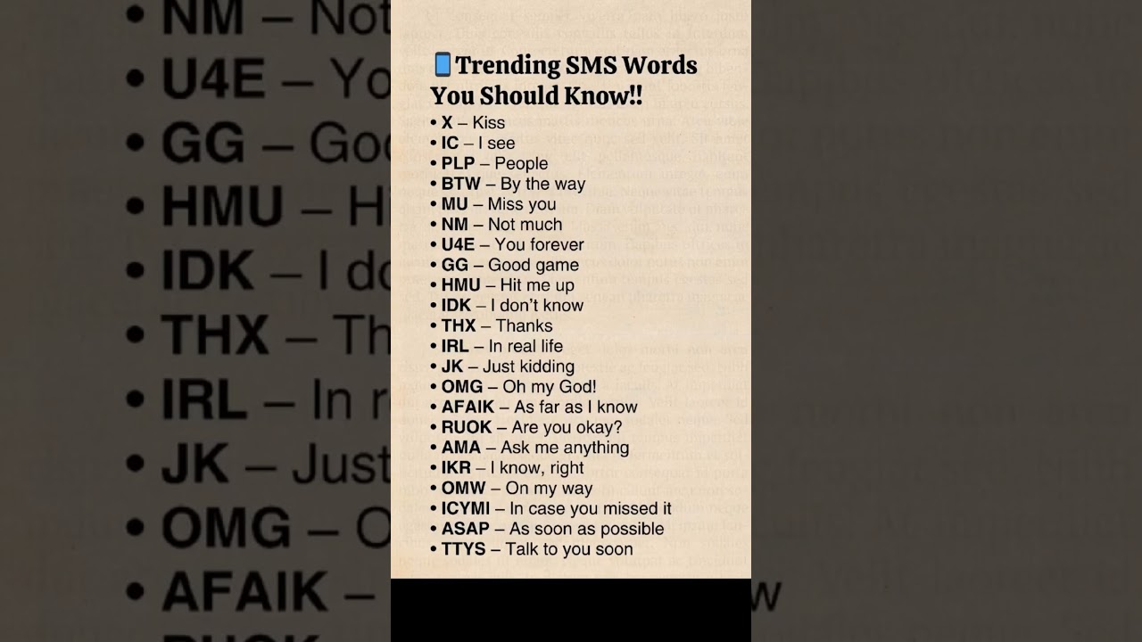 🚨 Texting Secrets EXPOSED! 20+ SMS Slang Words You MUST Know in 2025