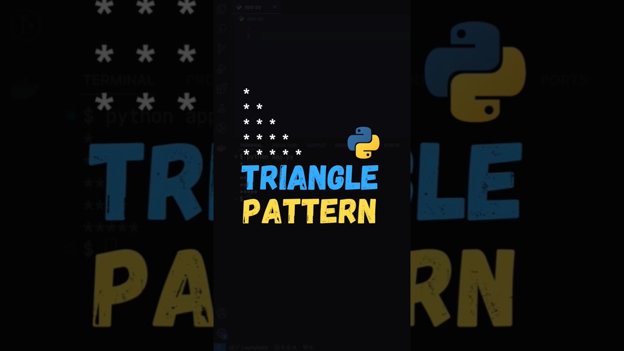 Triangle Pattern in Python | Python Tutorials For Beginners #programming #python #coding #coder #css