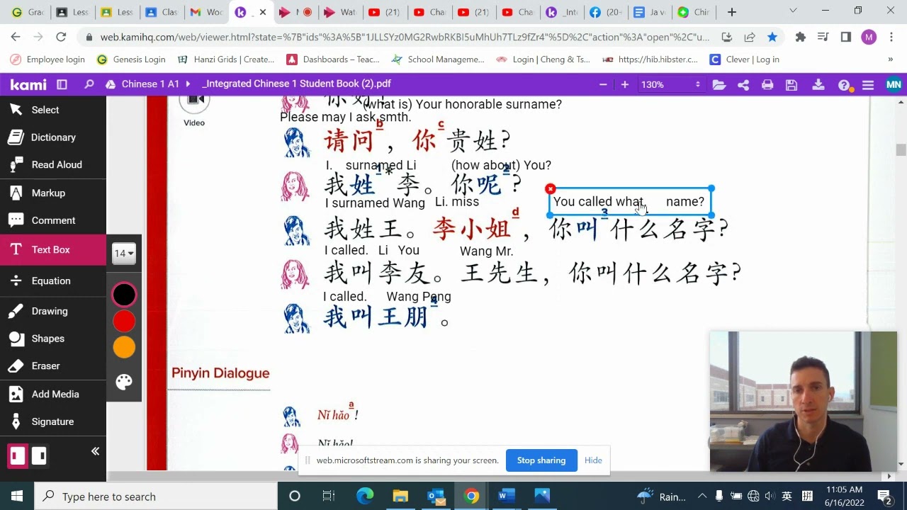 Lesson 1 Dialogue 1 Explanation and Analysis Integrated Chinese Volume 1