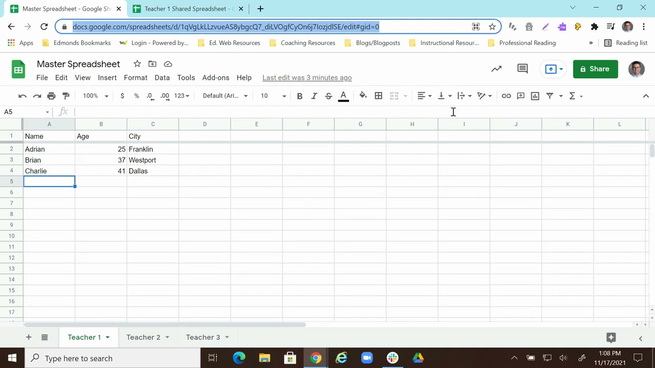 Google Sheets: Sync Data from One Sheet to Another