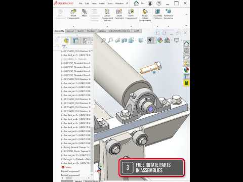 Free Rotate Parts & Subassemblies in a Parent Assembly in Solidworks
