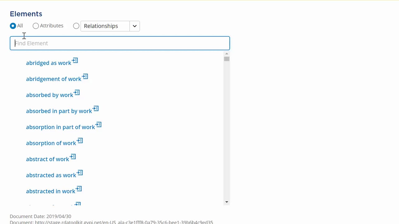 Using the entity page element lists