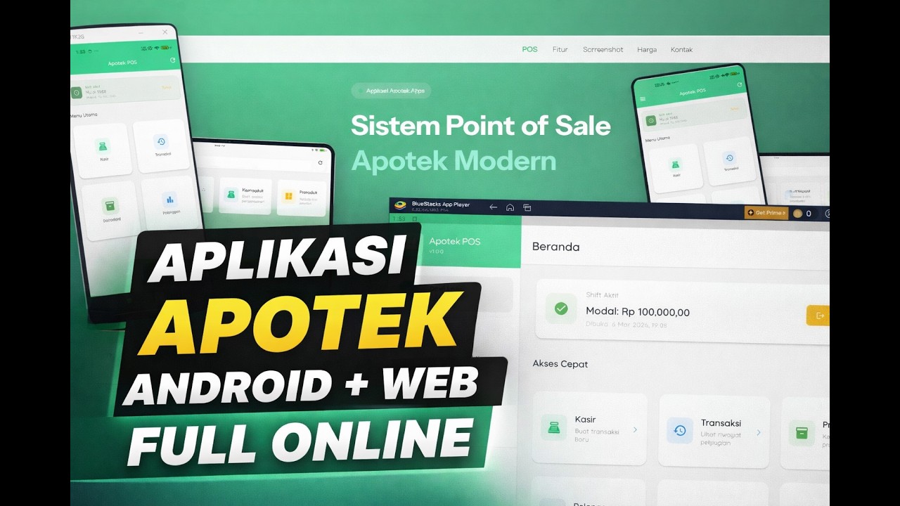 Aplikasi Kasir Apotek Full Online | Android POS, Tablet View & Web Admin