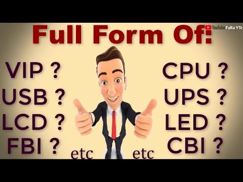 Full Form Of VIP, OTP, USB, UPS, LCD, LED etc