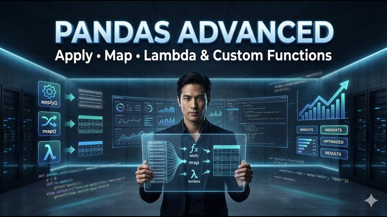 Pandas Advanced Tutorial | Apply, Map & Lambda Functions Explained with Real Example #pythontutorial