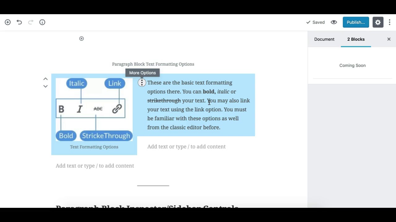 Paragraph Block - Overview & How to Use Guide - Gutenberg WordPress Editor