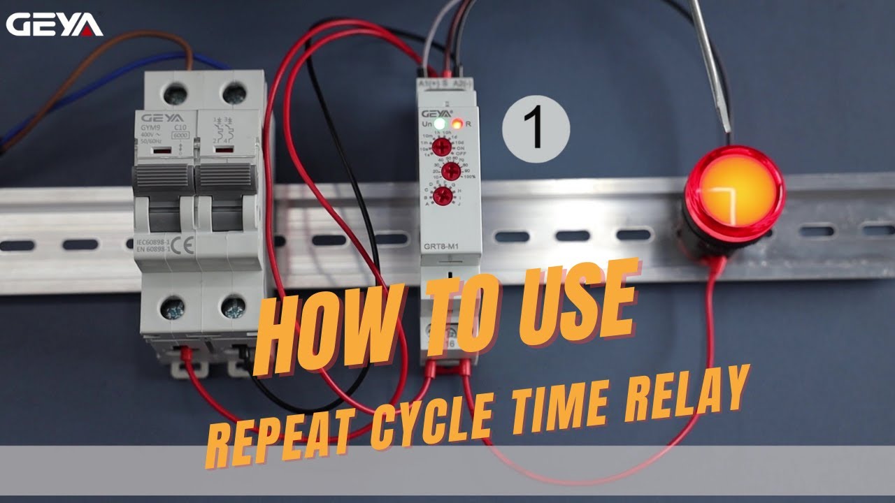 [03] How to use repeat cycle (starting off) time relay GRT8-M1 C-mode | Geya Electric