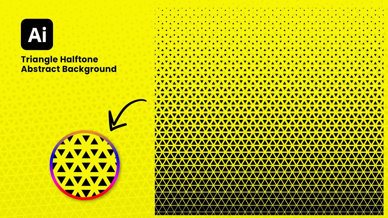 Triangle Halftone Abstract Background in Illustrator | Triangle Halftone | Adobe Illustrator