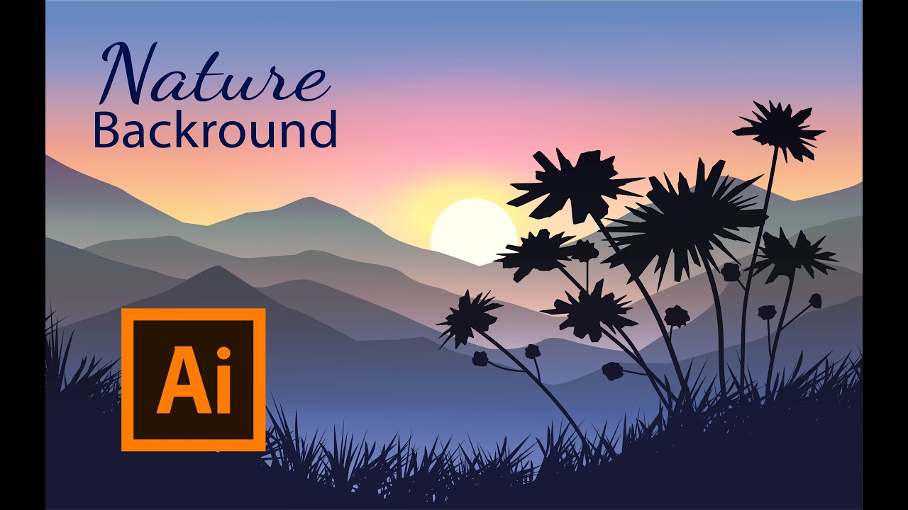 Vector nature background on Adobe Illustrator