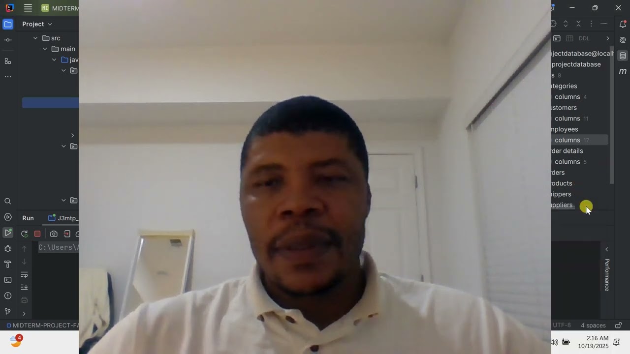 MidTerm project : Create a JavaFX program to allow a user to query the Northwind  database