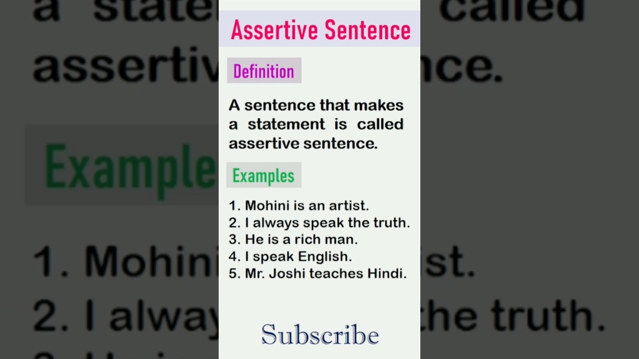 What is Assertive Sentence I English Grammar I #grammar #shorts #viral #youtubeshorts #assertive