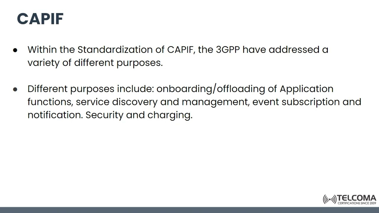 CAPIF Introduction Common API Framework (CAPIF)