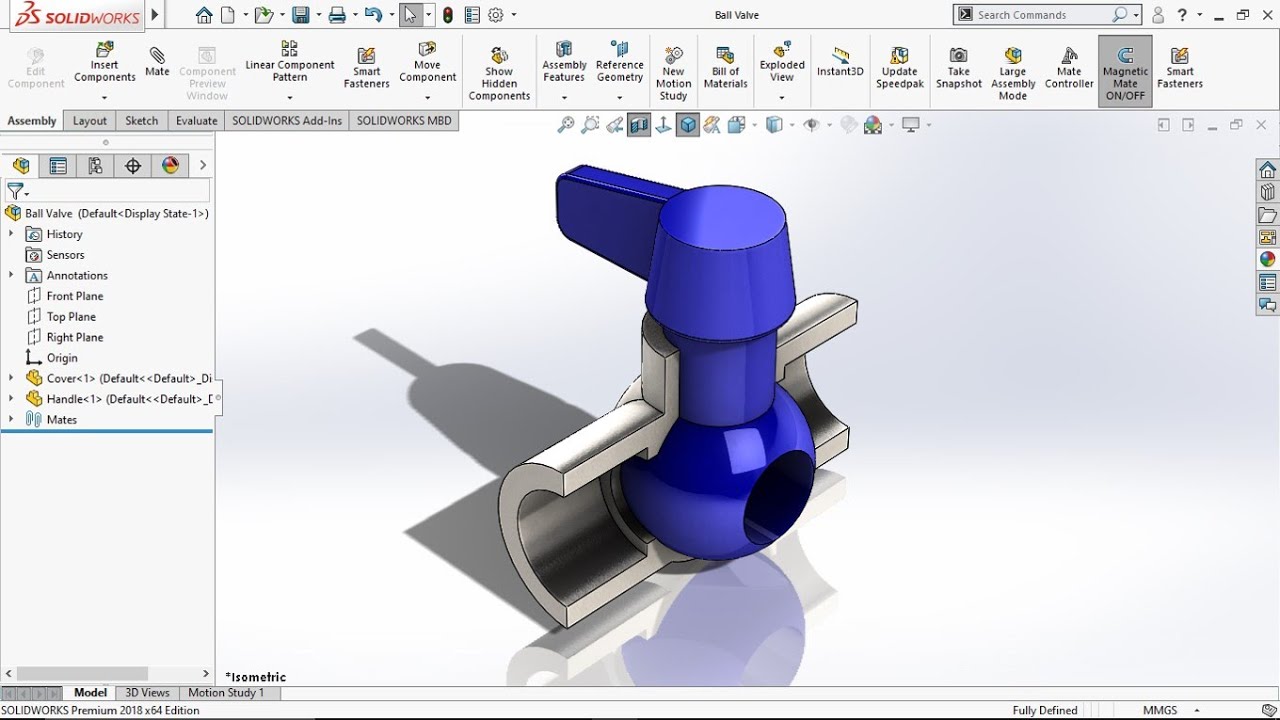 Design a Ball Valve Use Solidworks