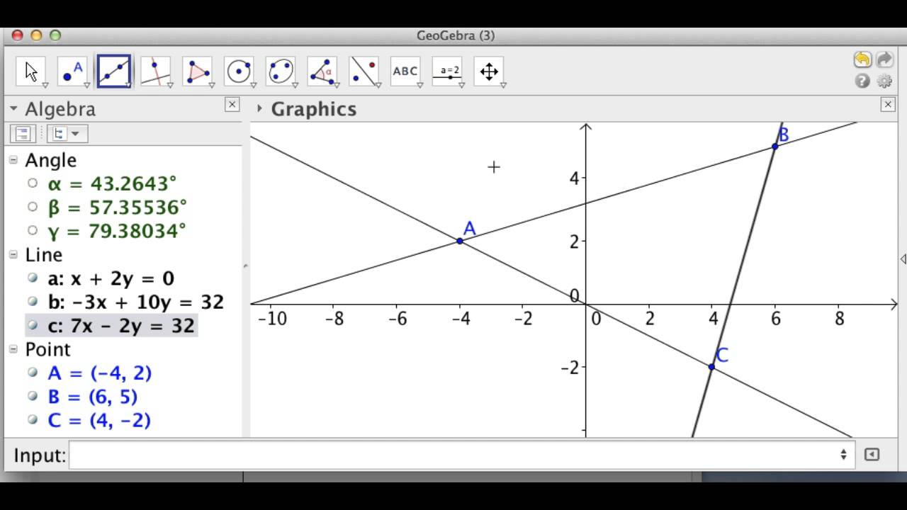 GeoGebra Getting Started - Points, Angles, Lines, Intersections