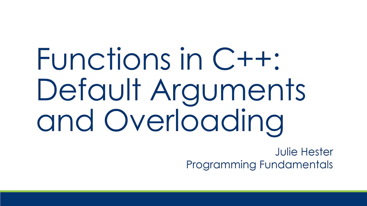 Advanced Functions: Default Parameters and Function Overloading in C++ Tutorial