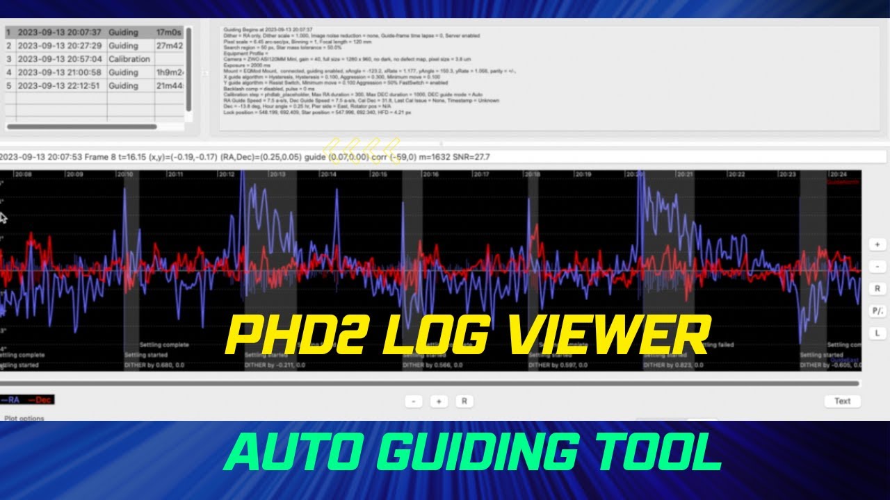 How To Analyze Your PHD2 Auto Guiding Logs - FREE SOFTWARE