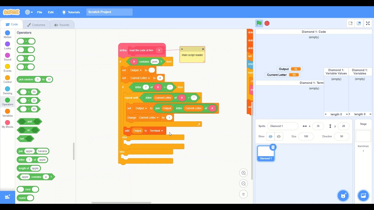 Scratch Coding Timelapse #1: Making A Coding Language