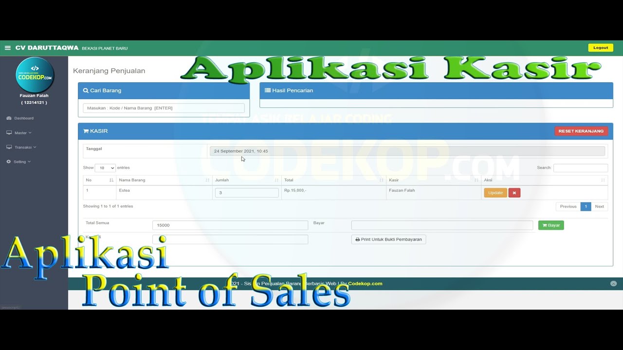Aplikasi Penjualan Barang (Kasir) Berbasis Website
