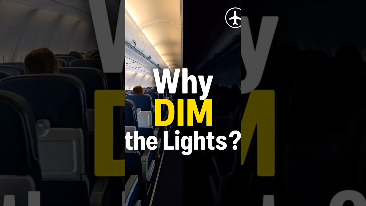 Why Airplane Cabin Lights Dim During Takeoff & Landing | Aviation Safety Explained #facts