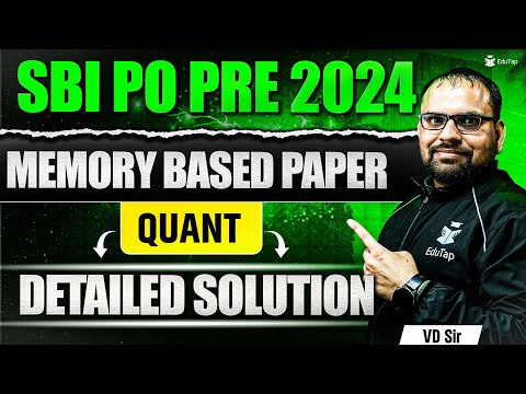 SBI PO Previous Year Question Paper Solved | SBI PO Pre Quant Memory Based Paper PDF Download