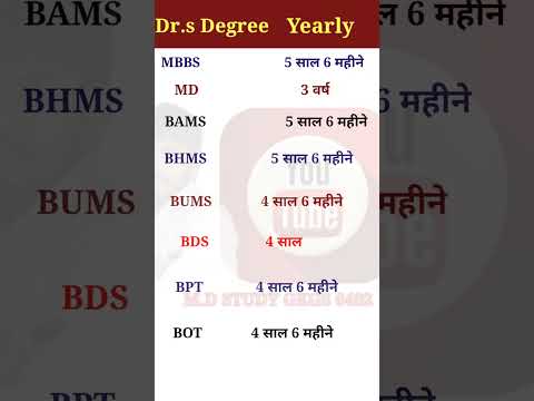 Dr.s degree कितने वर्ष में होता हैं || dr me sabse badi degree kaun si hoti hai
