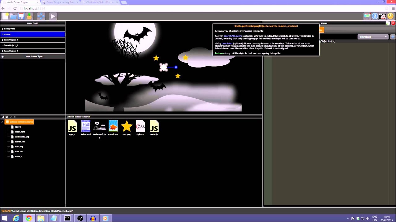 Making HTML5 games with WADE - Collision Detection