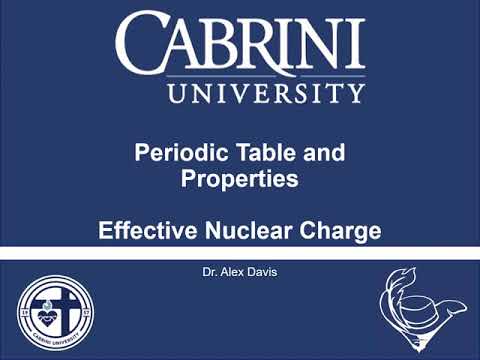 Periodic Table and Properties 05: Effective Nuclear Charge