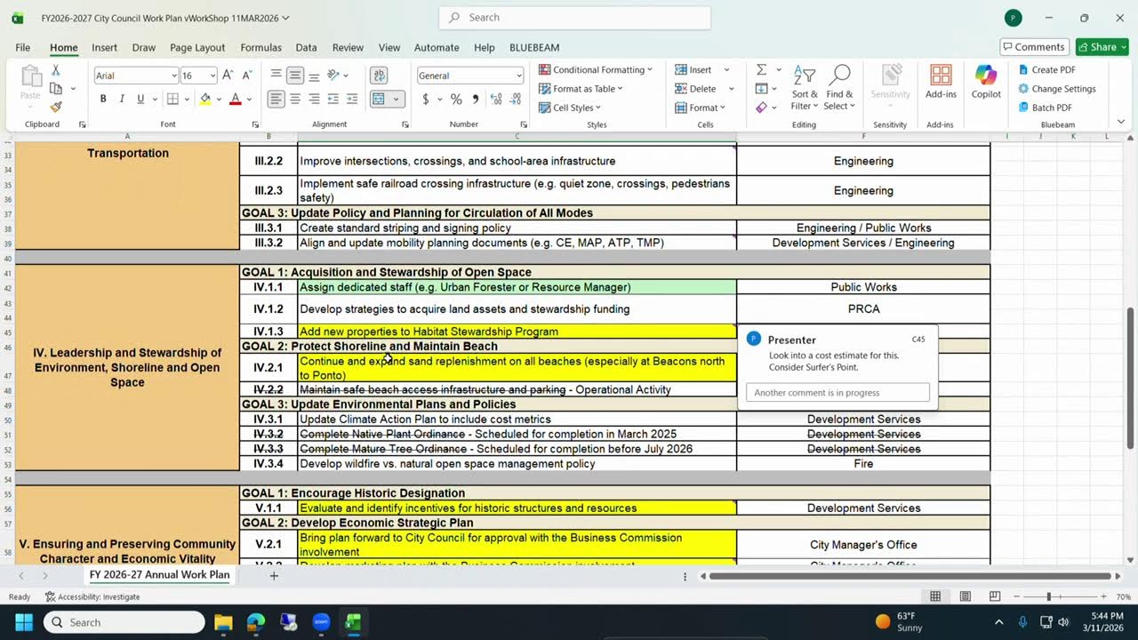 Special City Council Meeting - Annual Work Plan Live Stream 03/11/2026
