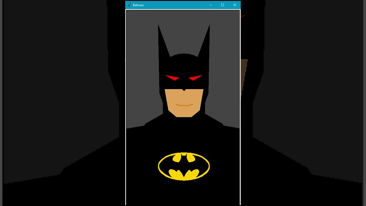 Batman drawing in Python turtle graphics