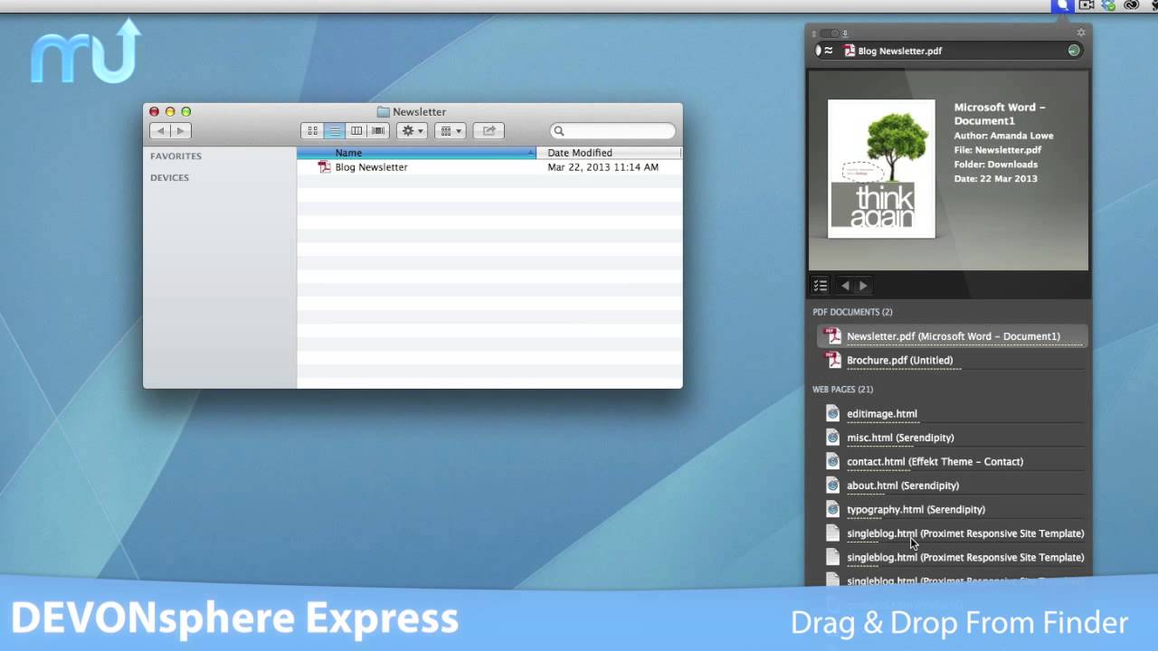 DEVONsphere Express Screencast - MacUpdate Promo