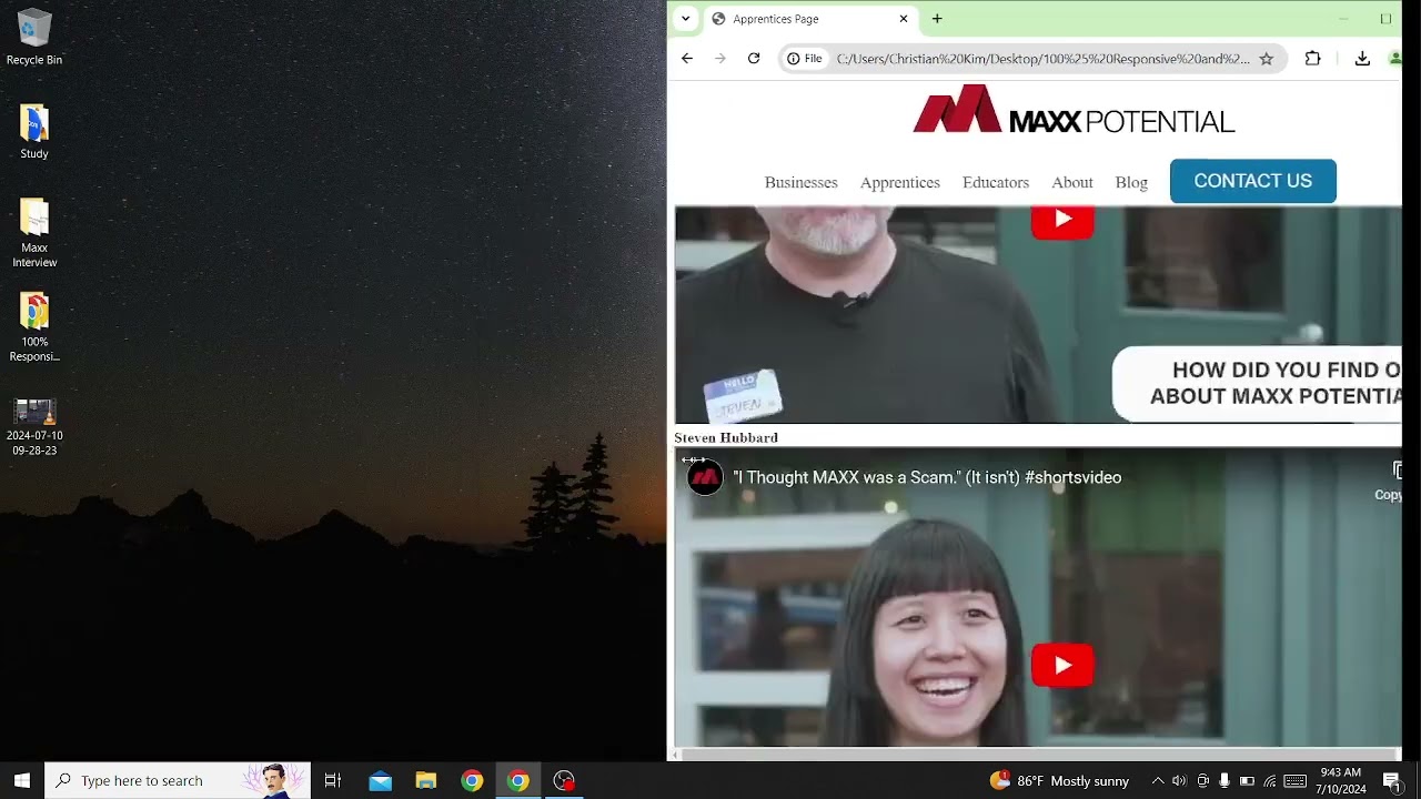 Maxx Potential Responsive Design Testing