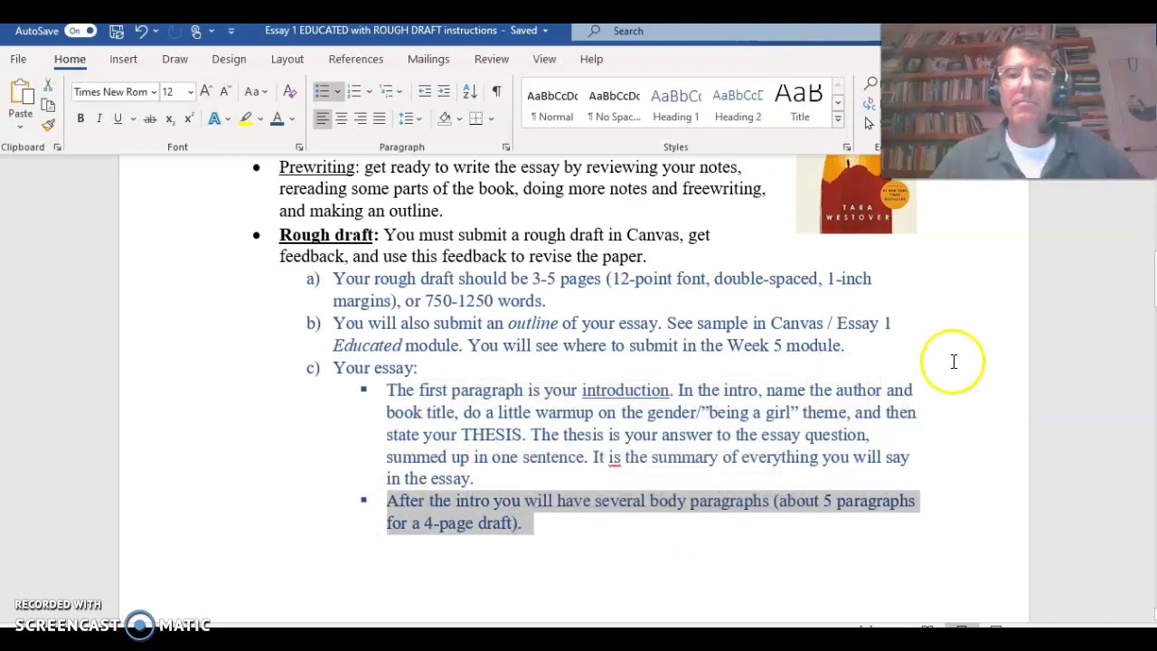 ABOUT THE ESSAY 1 ROUGH DRAFT