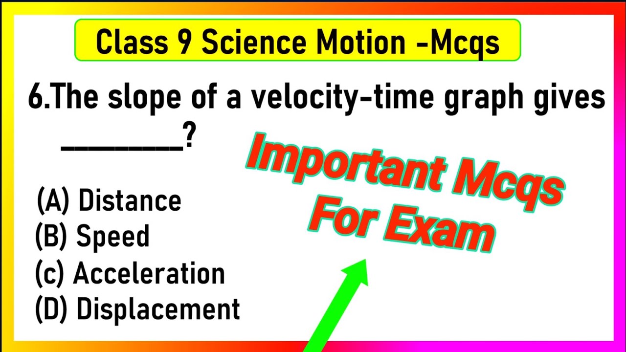 Best Mcq of Motion Class 9 Physics  | Motion MCQ Class 9 Science Chapter 8