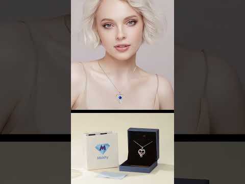 Jewelry for Women Wife Infinity Heart Birthstone I Love You Necklace S925
